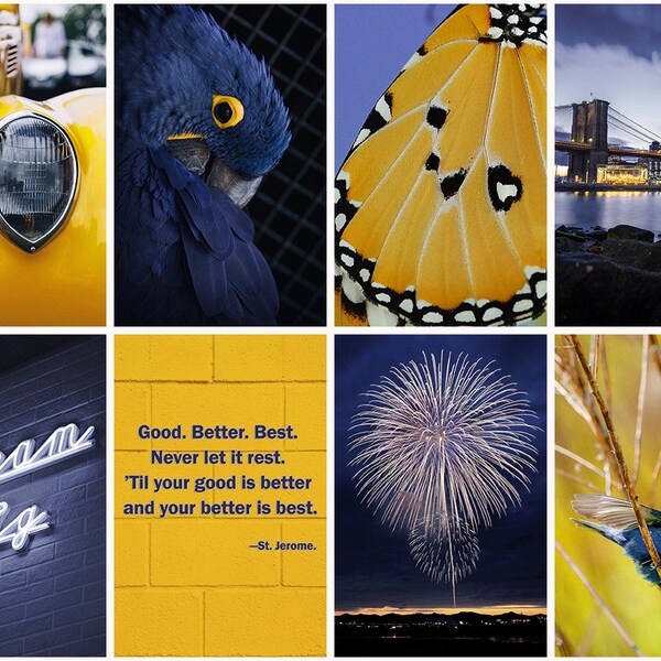 Wall Collage Kit Yellow and Blue - Etsy