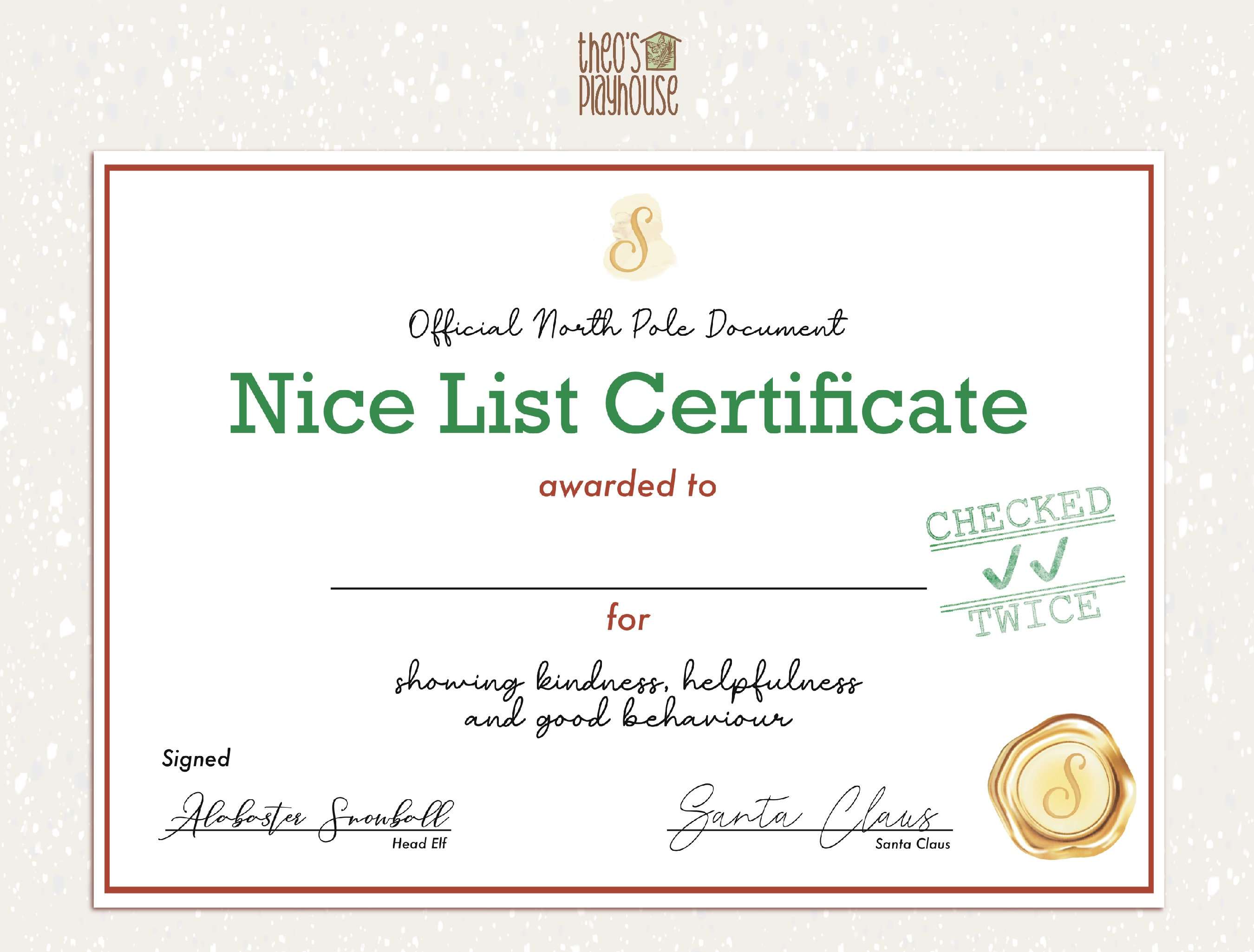 Nice List Certificate Digital Download Montessori Early Years ...