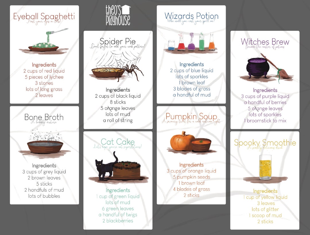 Halloween Mud Kitchen Cards | Digital Download | Montessori | Early ...