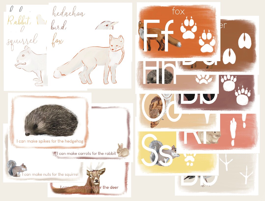 Autumn Woodland Animals Play-dough and Drawing Mats | Digital Download ...