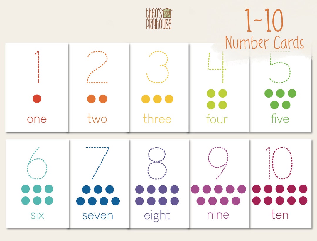 1-10 Rainbow Number Cards | Digital Download | Montessori | Early Years ...