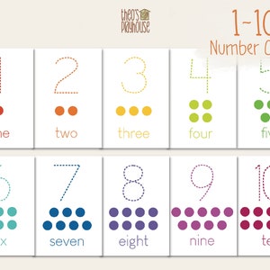 1-10 Rainbow Number Cards | Digital Download | Montessori | Early Years ...