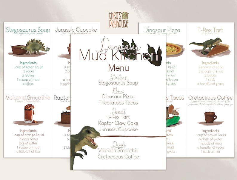 Dinosaur Mud Kitchen Cards | Digital Download | Montessori | Early ...