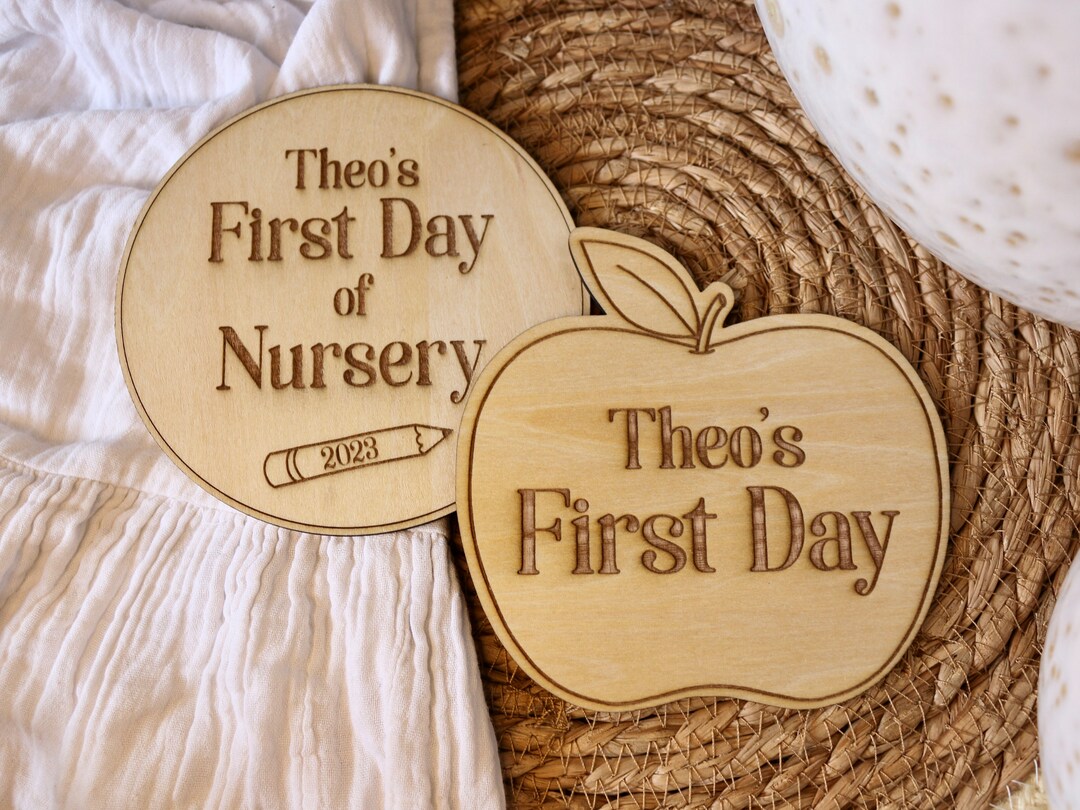 Custom Back to School Photo Prop Nursery Year First Day Wooden ...