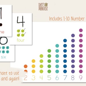 1-10 Rainbow Number Cards | Digital Download | Montessori | Early Years ...