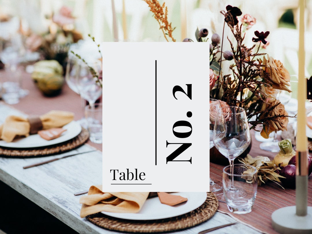 Wedding Table Numbers, Wedding, Printable, Wedding Printable, Instant ...