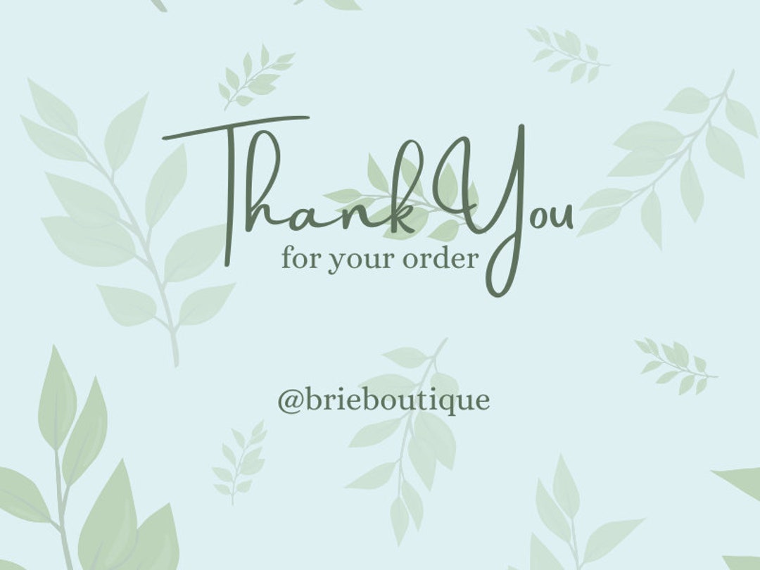 Personalized Thank You Card for Online Store "thank You for Your Order ...