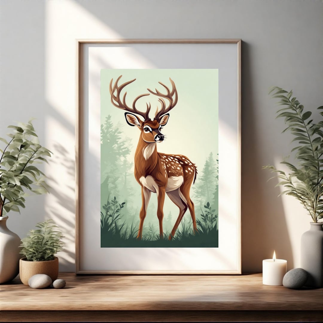 Deer Spirit Animal Digital Art Print | Grace & Intuition | Psyche ...