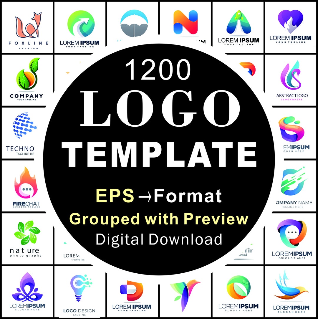 1200 Logo Templates Premium Bundle, Best Current Logo Design Ideas, EPS ...