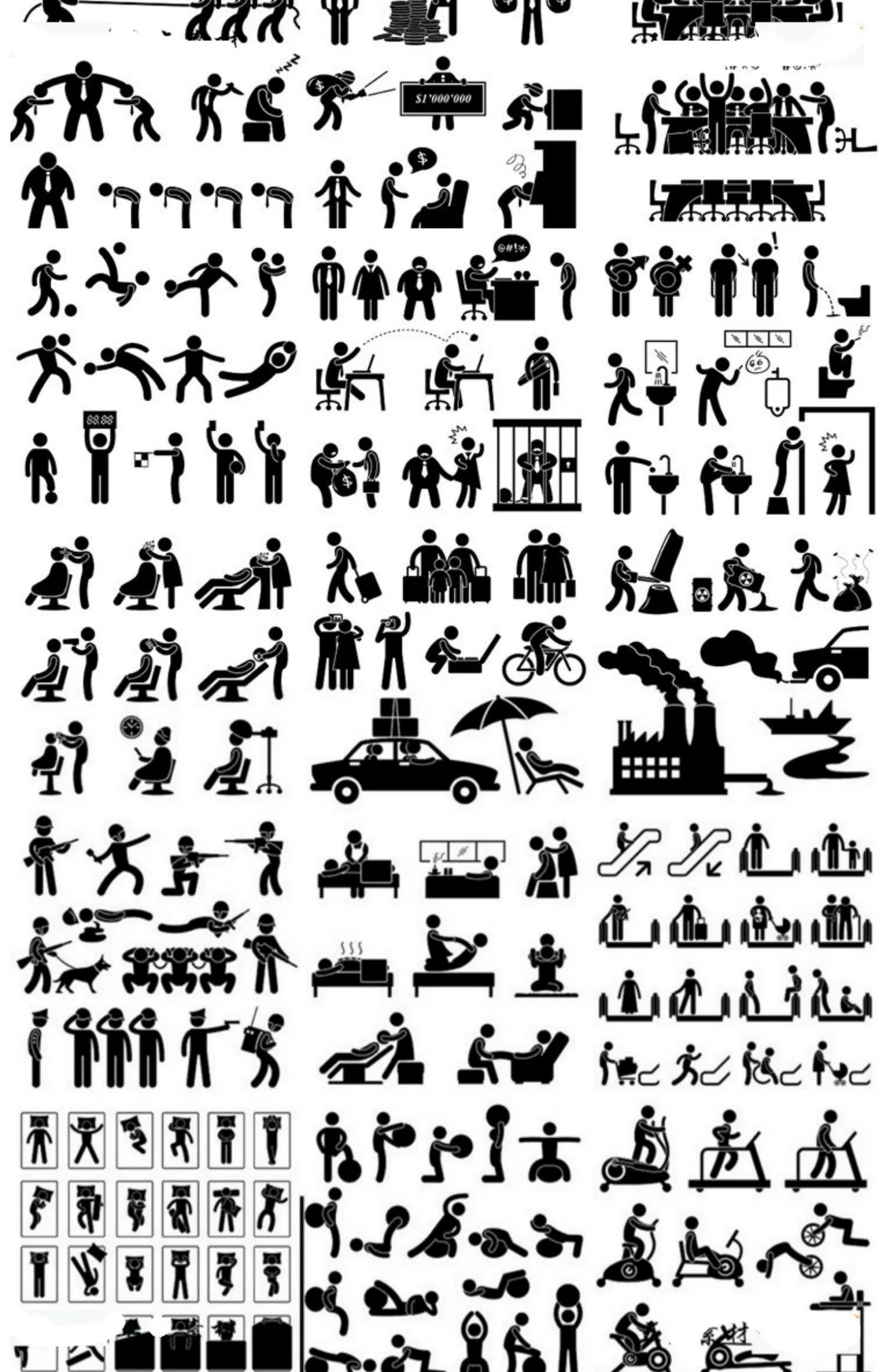 3850 Man Icon Stick Figure Pictogram Collection EPS & JPG, Iconic ...