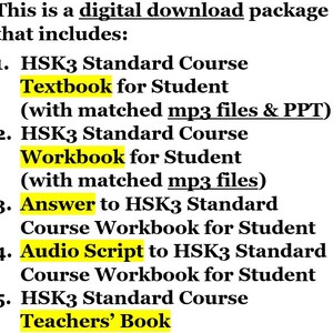 HSK3 Standard Course Premium Bundle Instant Download Includes Student ...