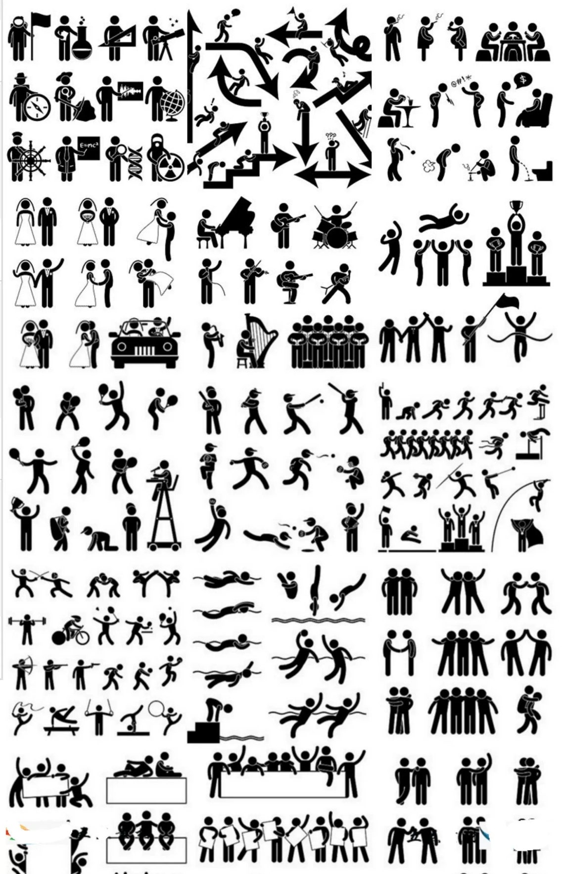 3850 Man Icon Stick Figure Pictogram Collection EPS & JPG, Iconic ...