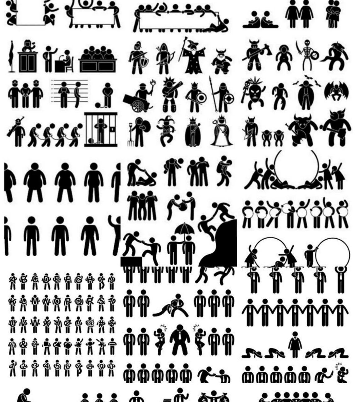 3850 Man Icon Stick Figure Pictogram Collection EPS & JPG, Iconic ...