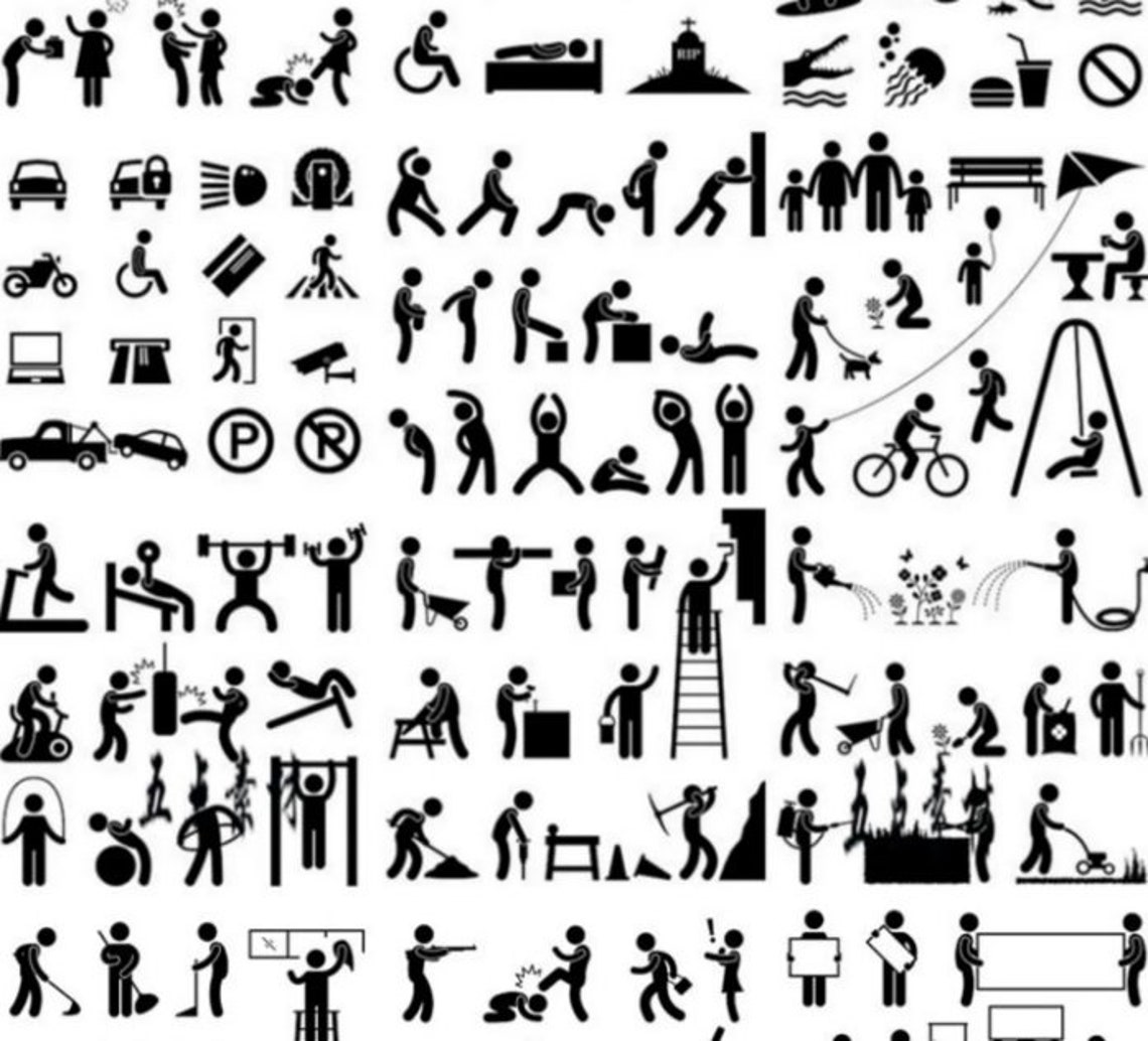3850 Man Icon Stick Figure Pictogram Collection EPS & JPG, Iconic ...
