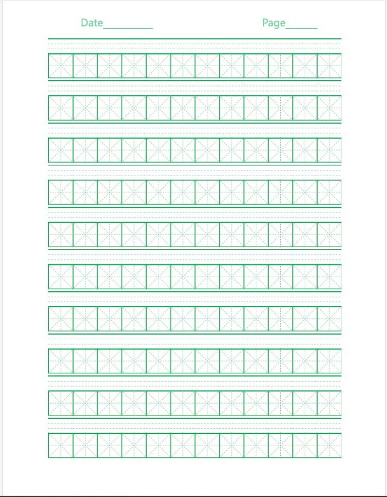 Chinese Character Practice Notebook, Printable Grids, Mizige W Pinyin ...