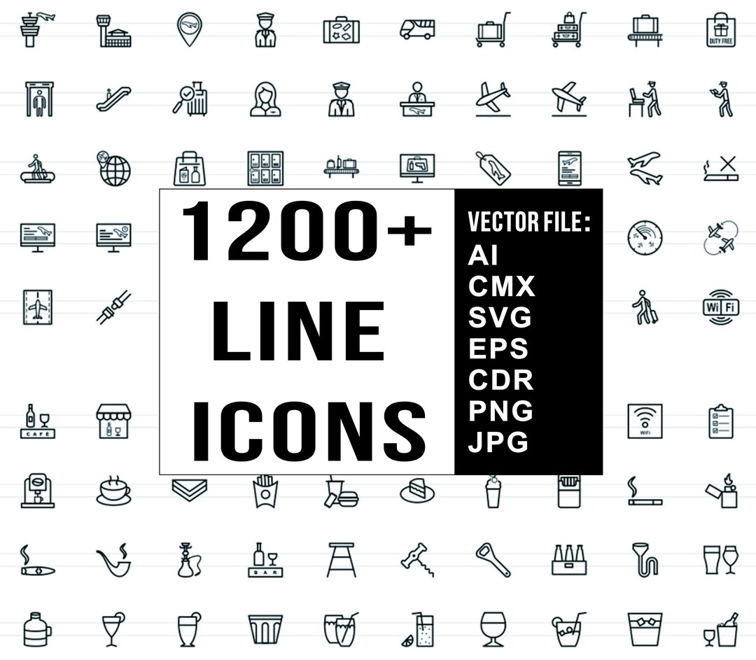 1200+ Line Icon Vector File Mega Bundle AI EPS SVG Cdr Cmx Jpg Png ...