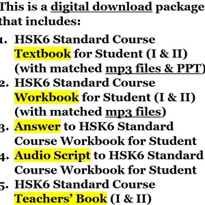 HSK6 Standard Course Premium Bundle Instant Download Includes Student ...