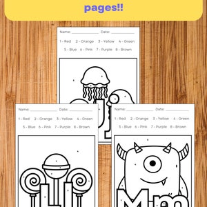 Alphabet Color by Number Coloring Book or Individual Color by Number ...