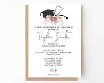 Medical Graduation Invitation | Medical Graduation Party | Editable ...