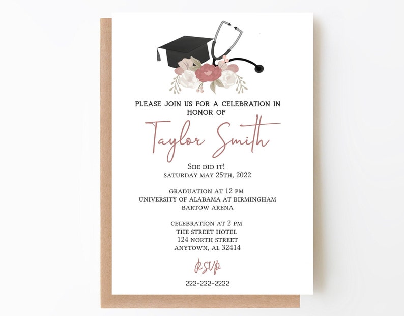 Nursing Graduation Party Invitation | Medical Graduation Party ...