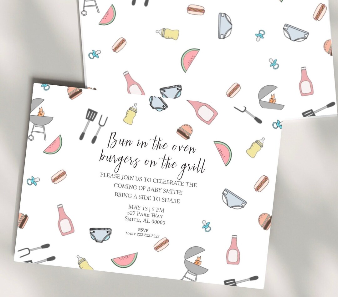 Baby Shower Invitation | BBQ Baby Shower Invitation | Babyq | Baby ...