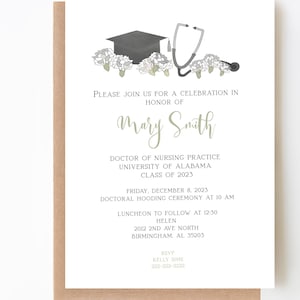 Floral Nursing Graduation Invitation | Medical Graduation Party ...