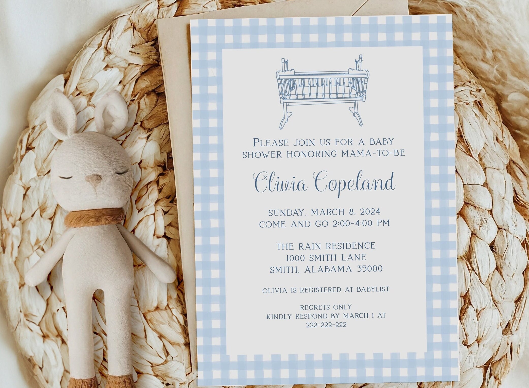 Classic Boy Baby Shower Invitation | Baby Shower Invite | Editable ...