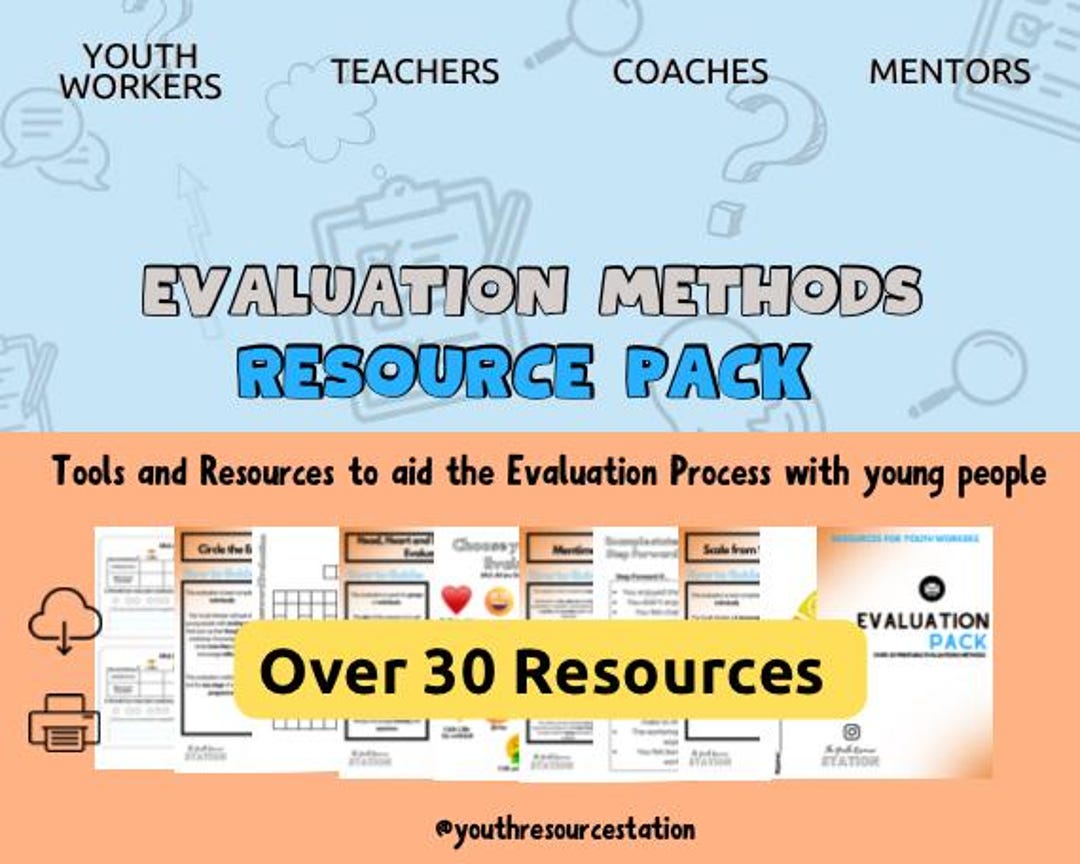 Evaluation Pack - Over 30 Printable Evaluations - Resources for Youth Workers - Quality, Tried ...
