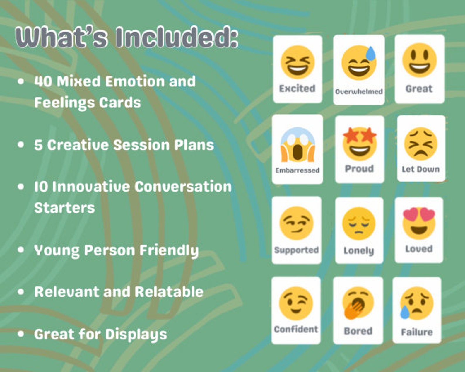 Emotion and Feelings Cards Wellbeing Tools Youth Work Resources Emotion ...