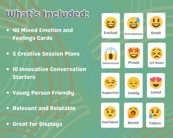 Emotion and Feelings Cards - Wellbeing Tools - Youth Work Resources ...