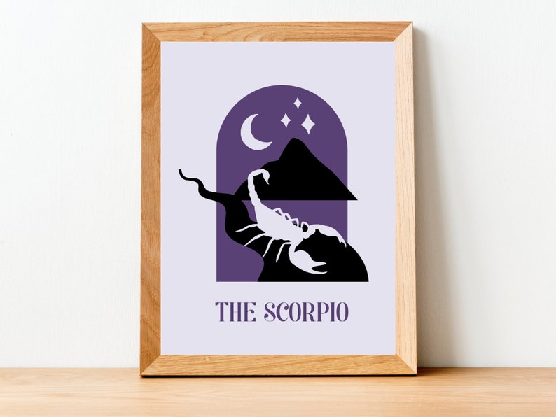 Scorpio Star Sign Printable Poster, Zodiac Digital Print, Astrology ...