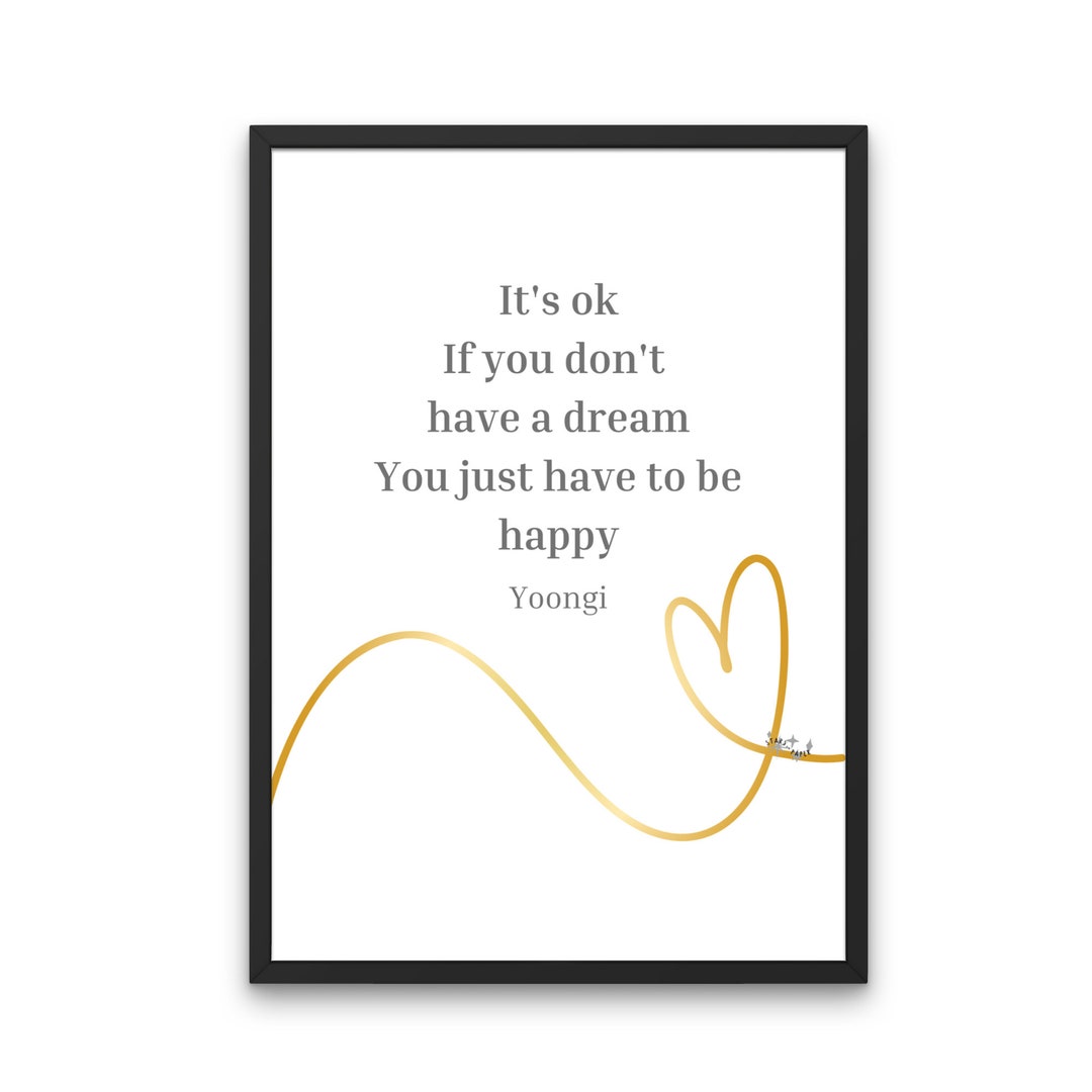 BTS Quotes, SUGA Art Quotes, SUGA Art Poster, Yoongi Wall Art, Digital ...