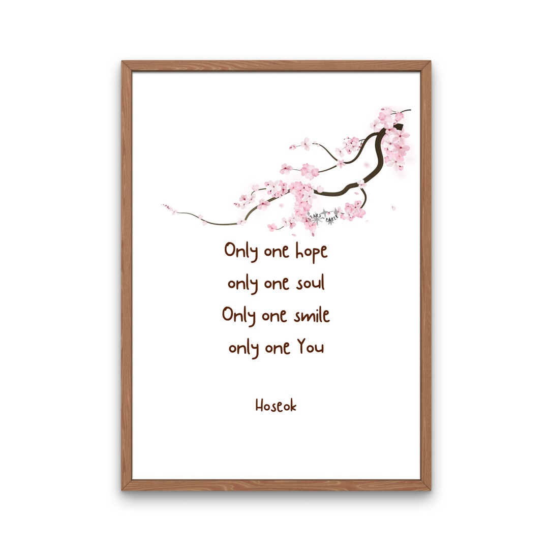 BTS Wall Art, BTS Quotes, Jhope Art Print, Jhope Wall Decor, BTS ...