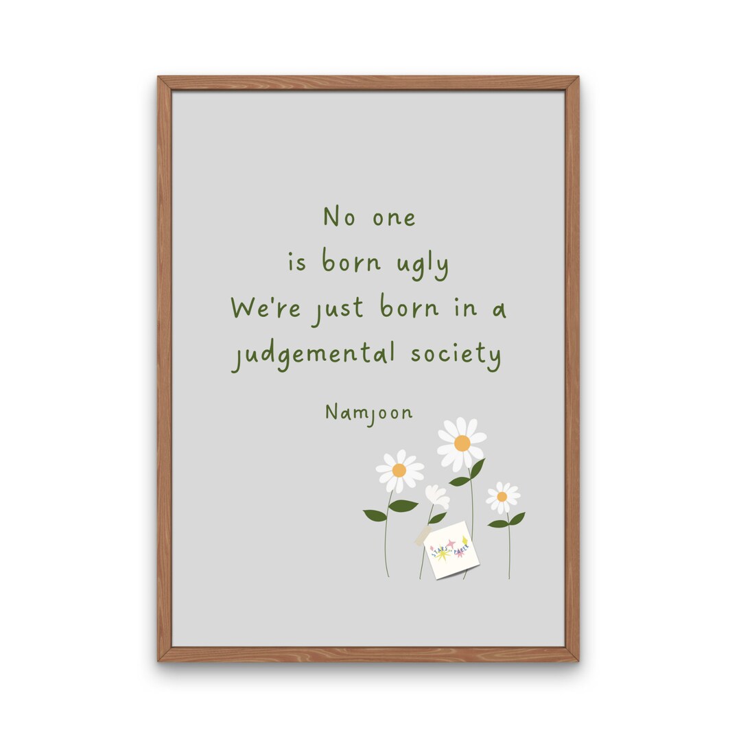 BTS Art, BTS Quotes, RM Quotes Wall Art, Namjoon Art Poster, Digital ...