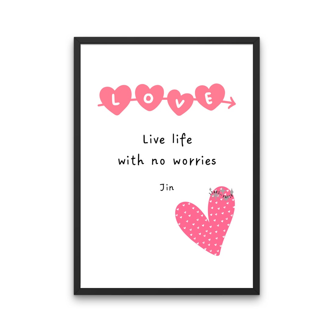 BTS Art, BTS Quotes, BTS Wall Decor, Jin Art Quotes, Jin Quotes Poster ...