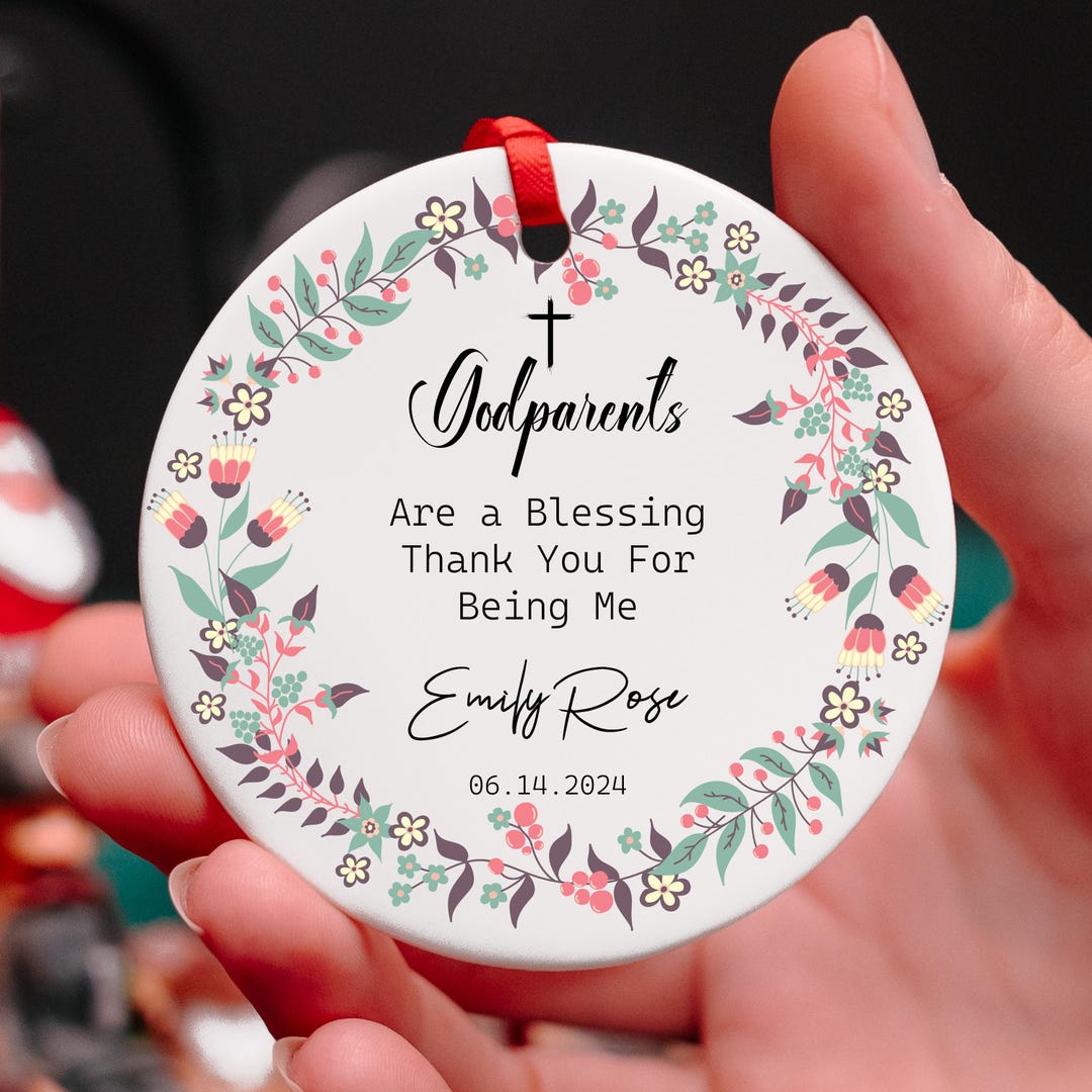 Personalized Godparent Thank You Ornament, Personalized Baptism ...