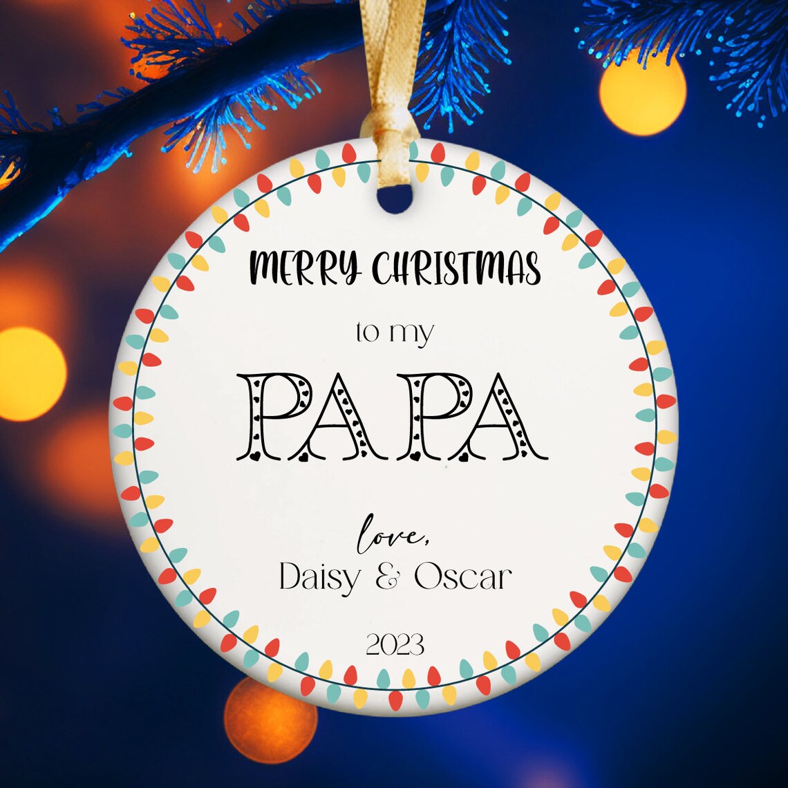 Personalized Christmas PAPA, GIGI, NANA Ornament, Custom First ...