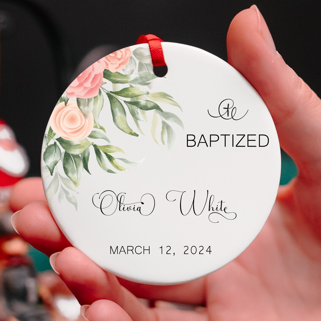 Customized Baptized Ornament, Personalized Baptism Ornament, Christened ...