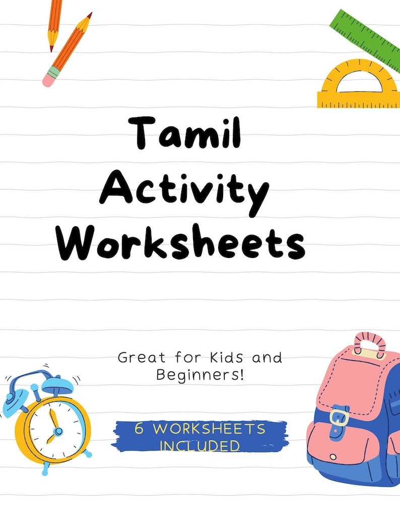 Printable-set of 6 Tamil Worksheet for Kids/beginners - Etsy