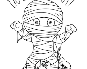 Halloween Children's Coloring Page Happy Halloween digital Download - Etsy