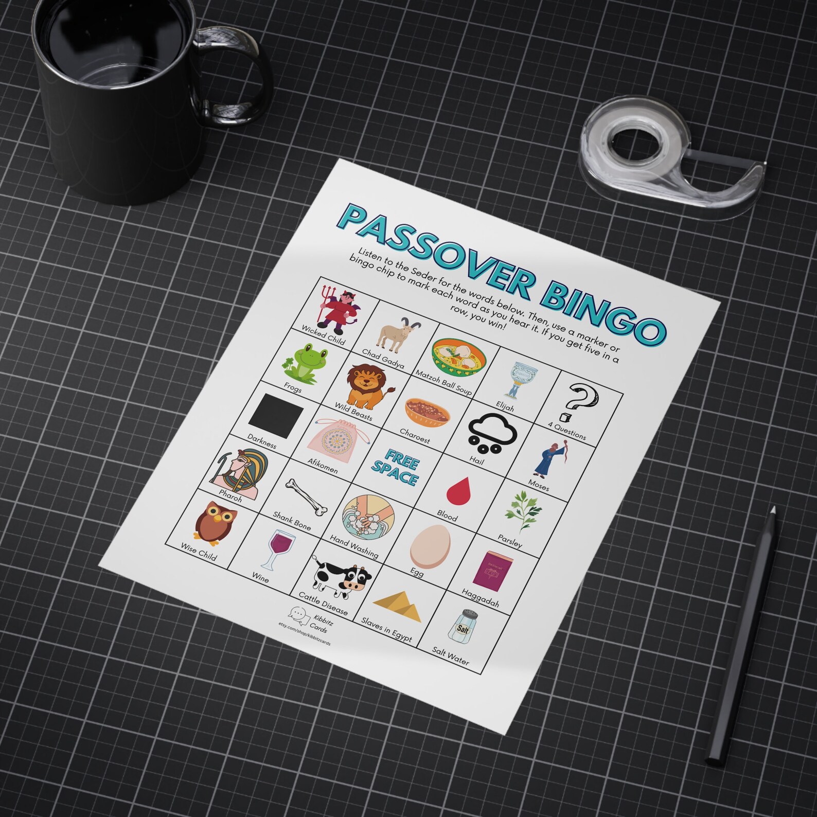 10 Printable Passover Bingo Cards | Children's Passover Activity Kit ...