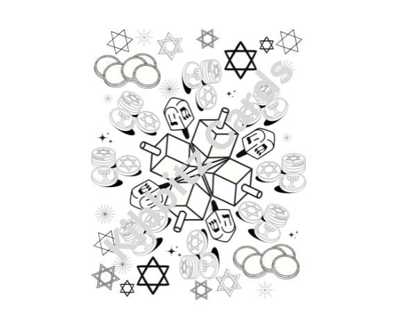 Hanukkah Coloring Pages Jewish Holiday Activity Book Digital - Etsy