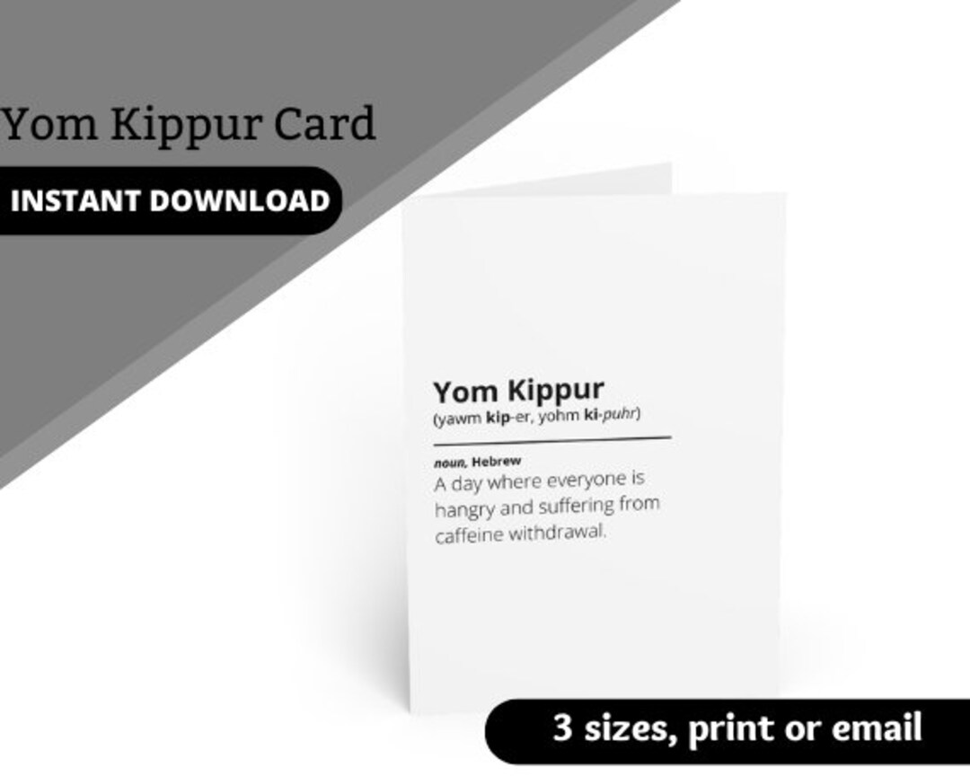 Yom Kippur Digital Download Cards, Funny Jewish Instant Download Card ...