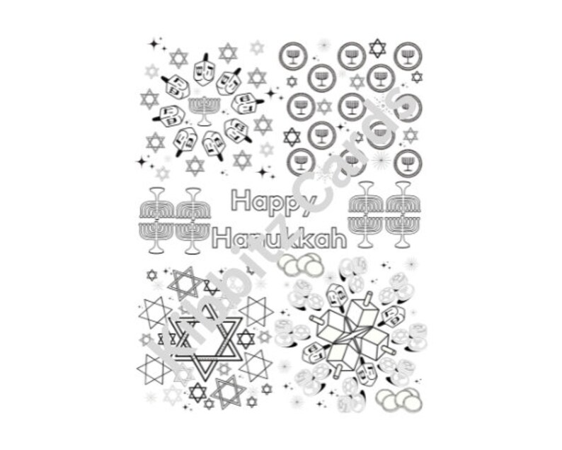 Hanukkah Coloring Pages Jewish Holiday Activity Book Digital - Etsy