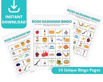 ROSH Hashanah Bingo Rosh Hoshana Games Fun Rosh Hashanah - Etsy