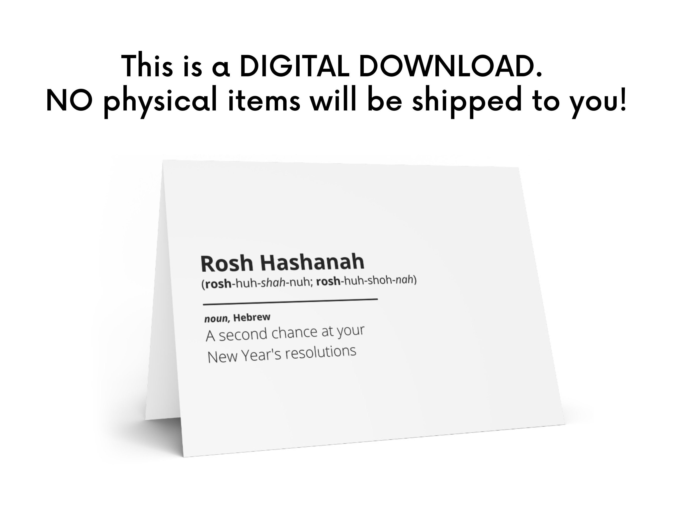 Rosh Hashanah Definition Digital Download Cards Funny Jewish - Etsy