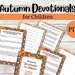 Autumn Devotional for Children | Printable Activity |bible Verses - Etsy