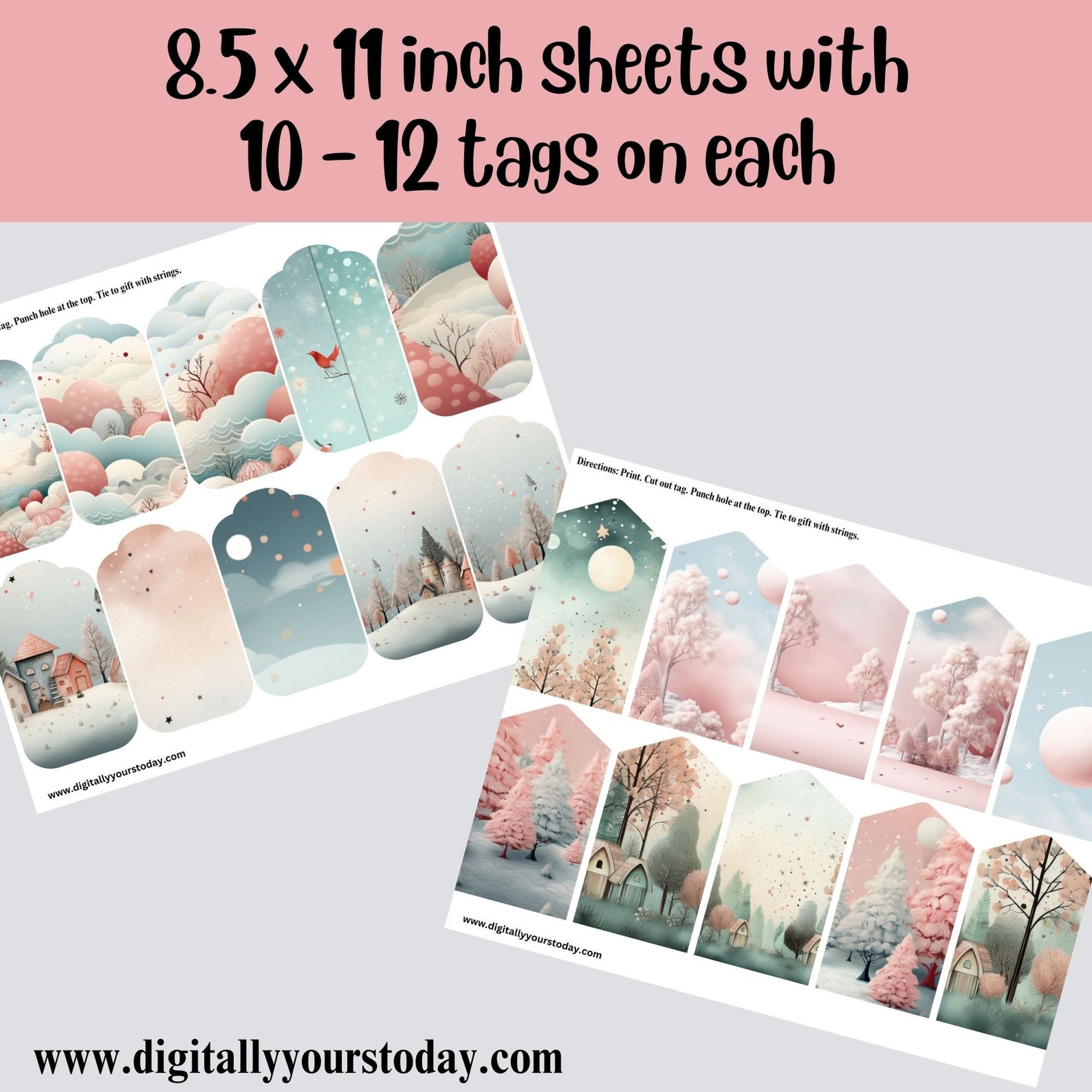 Over 100 Unique Christmas Gift Tags Digital Download Print Immediately ...