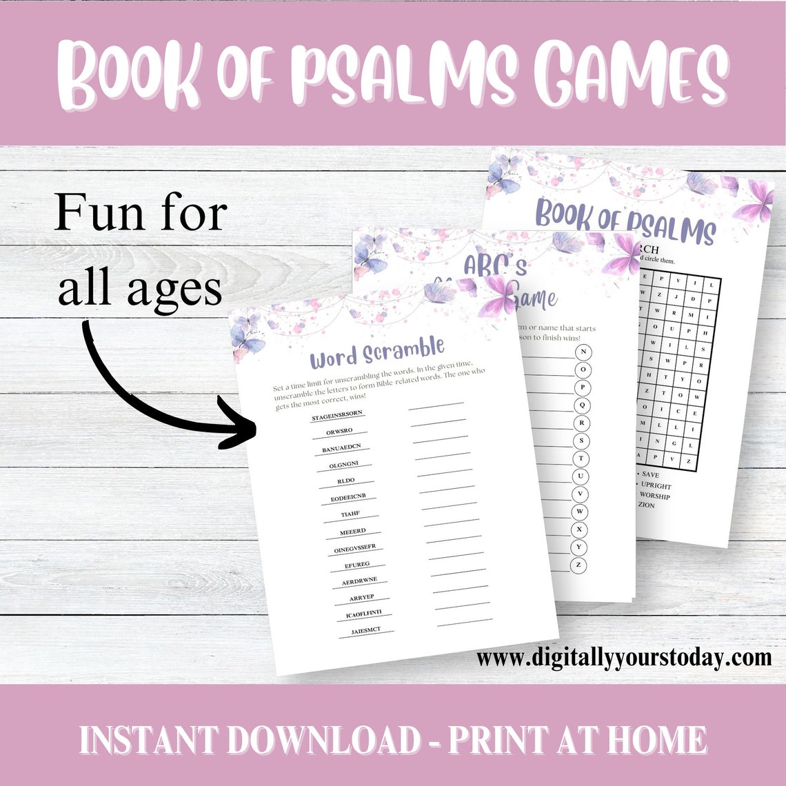 Book of Psalms Bible Games: Family Printables (PDF) - Etsy
