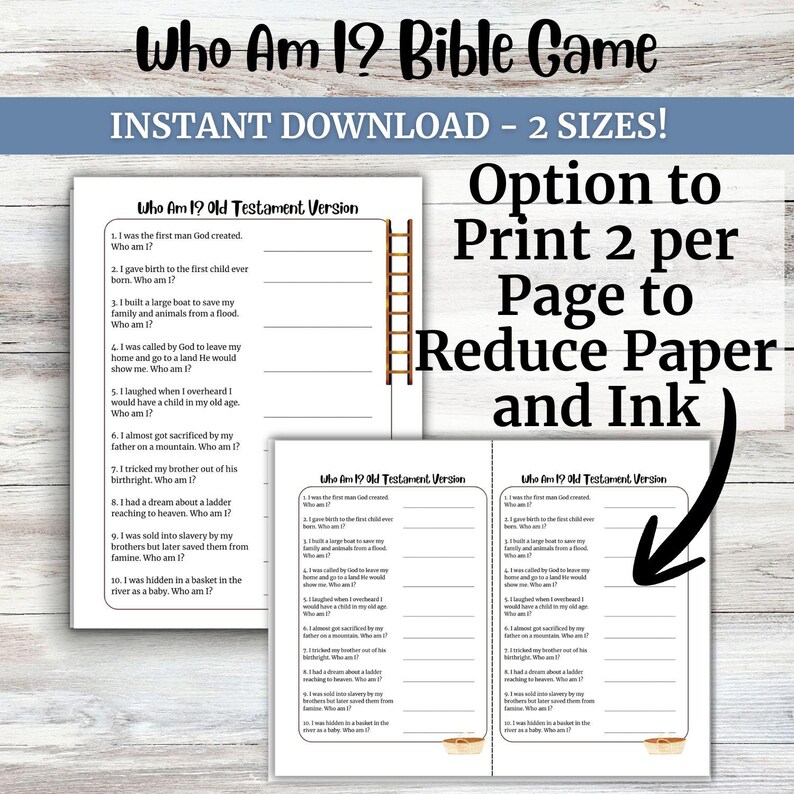Old Testament Bible Game: Who Am I Trivia - Sunday School (digital ...